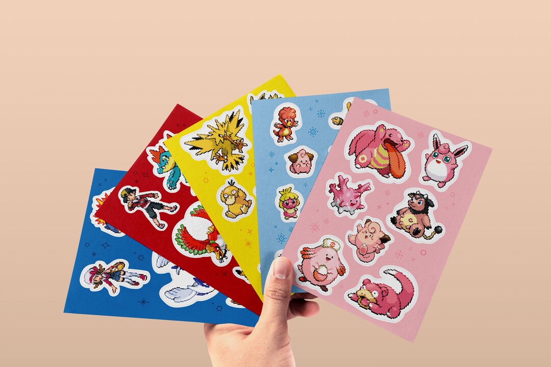 Pokémon Pixel Sprites Sticker Sheet - Etsy UK