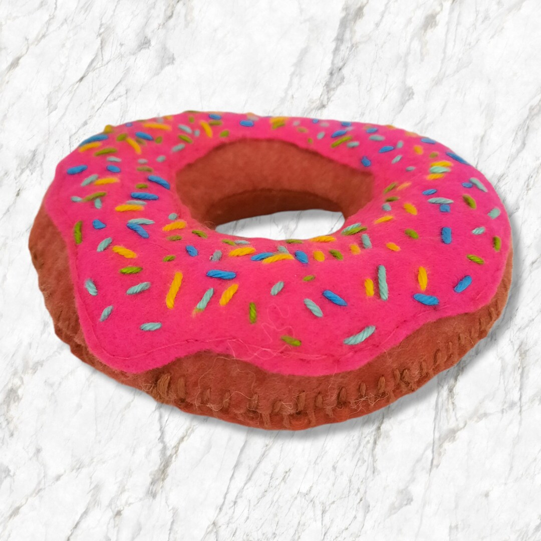 Iced Doughnut Pin Cushion- Pink Icing With Rainbow Sprinkles - Etsy