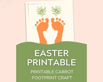 Carrot & Bunny Easter / Footprint Feet Art Craft / Handprint | Etsy