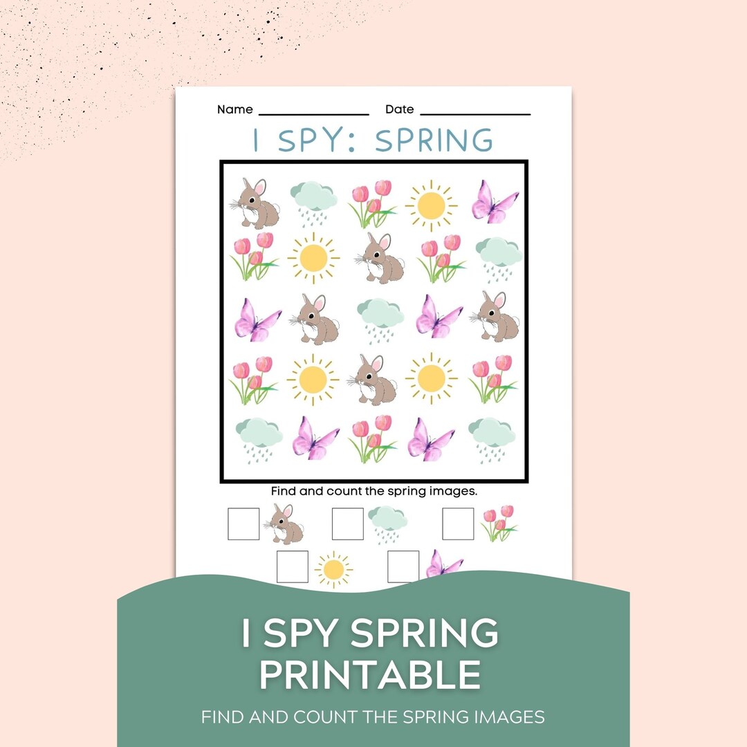 Fun I Spy: Spring Math Counting Worksheet for Kids / Numeracy - Etsy