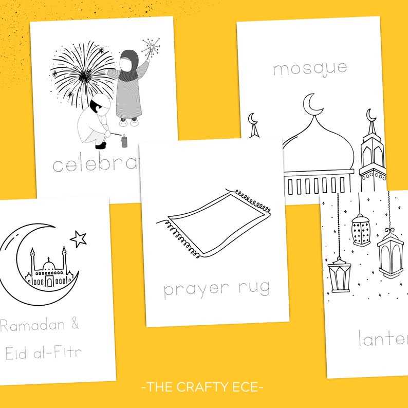 Ramadan Eid Printable Colouring Sheets / 12 Pages / Traceable Words ...