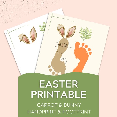 Carrot & Bunny Easter / Footprint Feet Art Craft / Handprint - Etsy