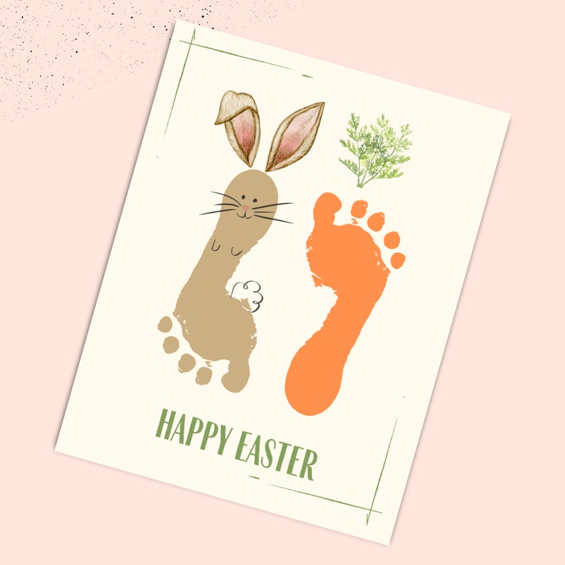 Carrot & Bunny Easter / Footprint Feet Art Craft / Handprint Art Craft ...