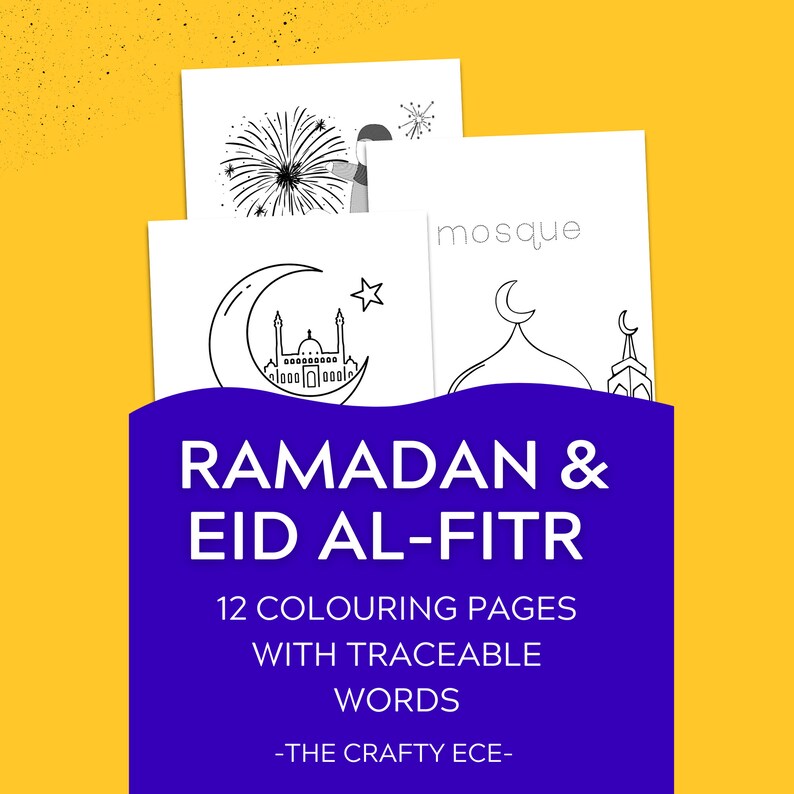 Ramadan Eid Printable Colouring Sheets / 12 Pages / Traceable Words ...