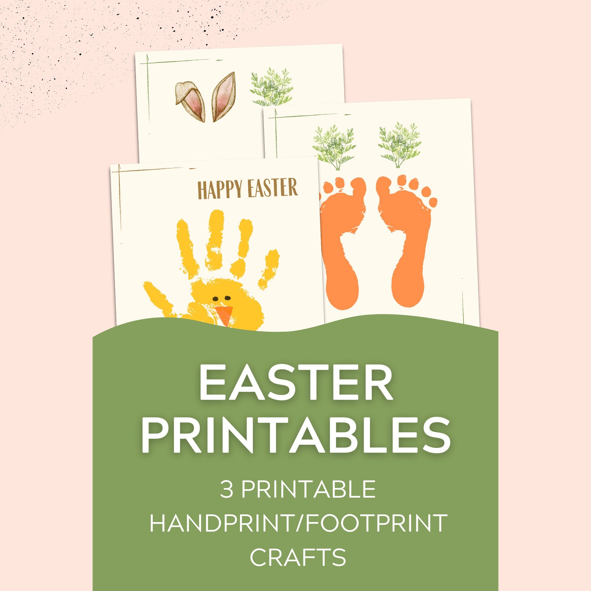 3 Pack Carrot Bunny Chick Easter / Footprint Art Craft / Handprint Art ...