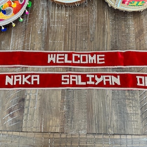 Red Velvet Wedding Welcome Ribbon: Indian Bridal Party Decor - Etsy