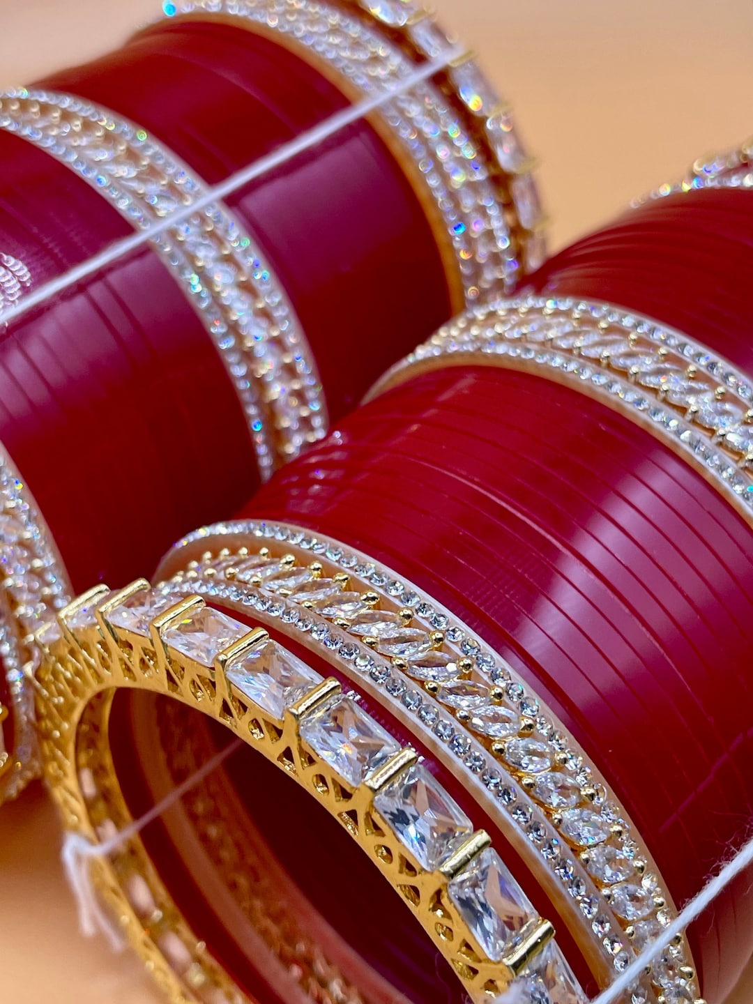 Emerald Cut AD Choora | Bridal Choora | Chooda | Punjabi Bride Sikh ...