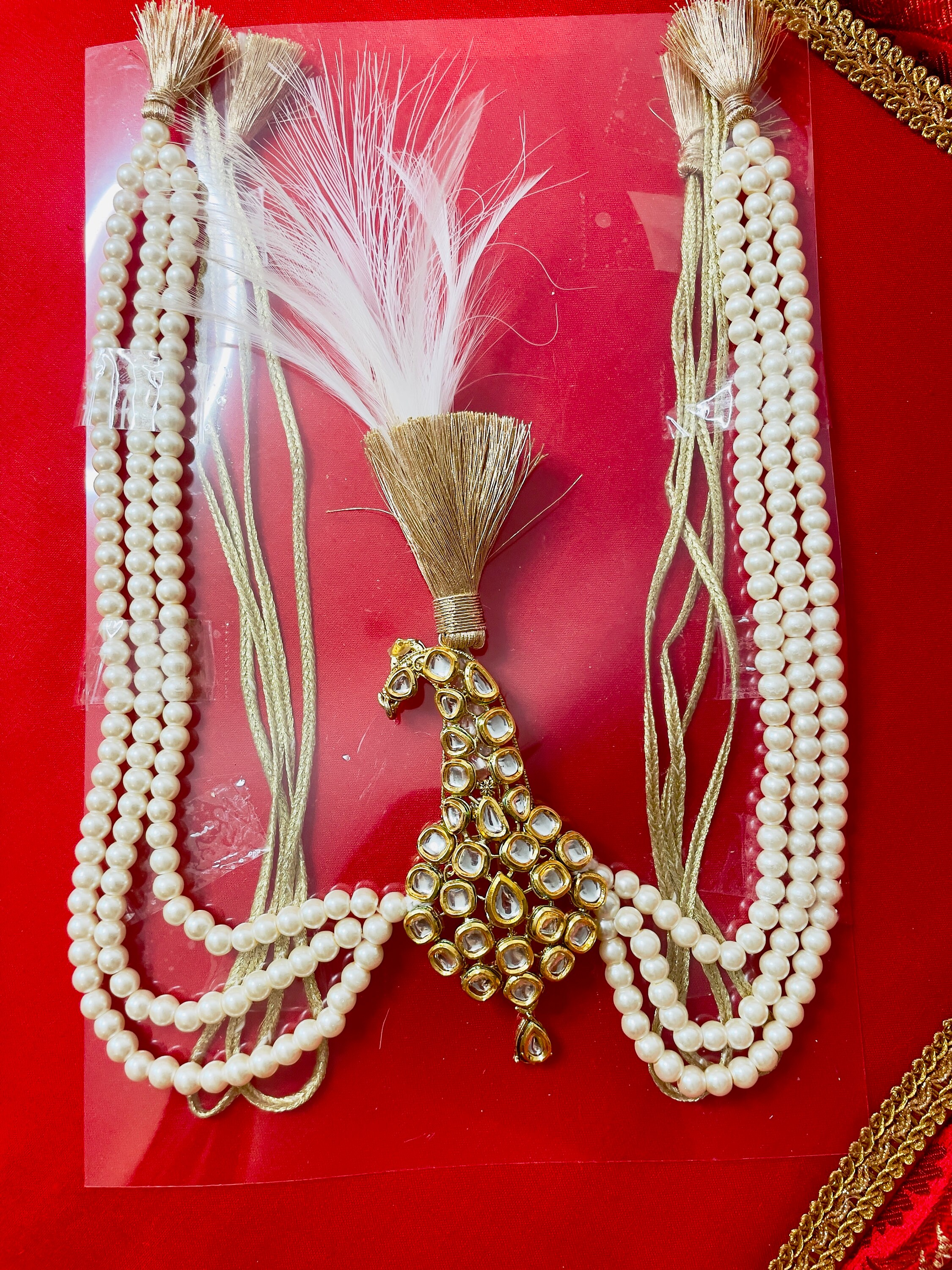 Kundan Kalgi and Mala Set Mens Kalgi Indian Headpiece Turban Sehra ...