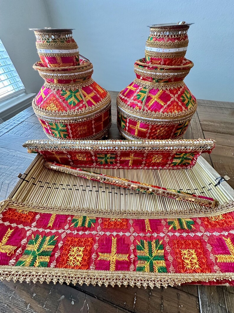 Phulkari Jaggo Set A With LED Lights/jaggo Night/sangeet Accessories ...