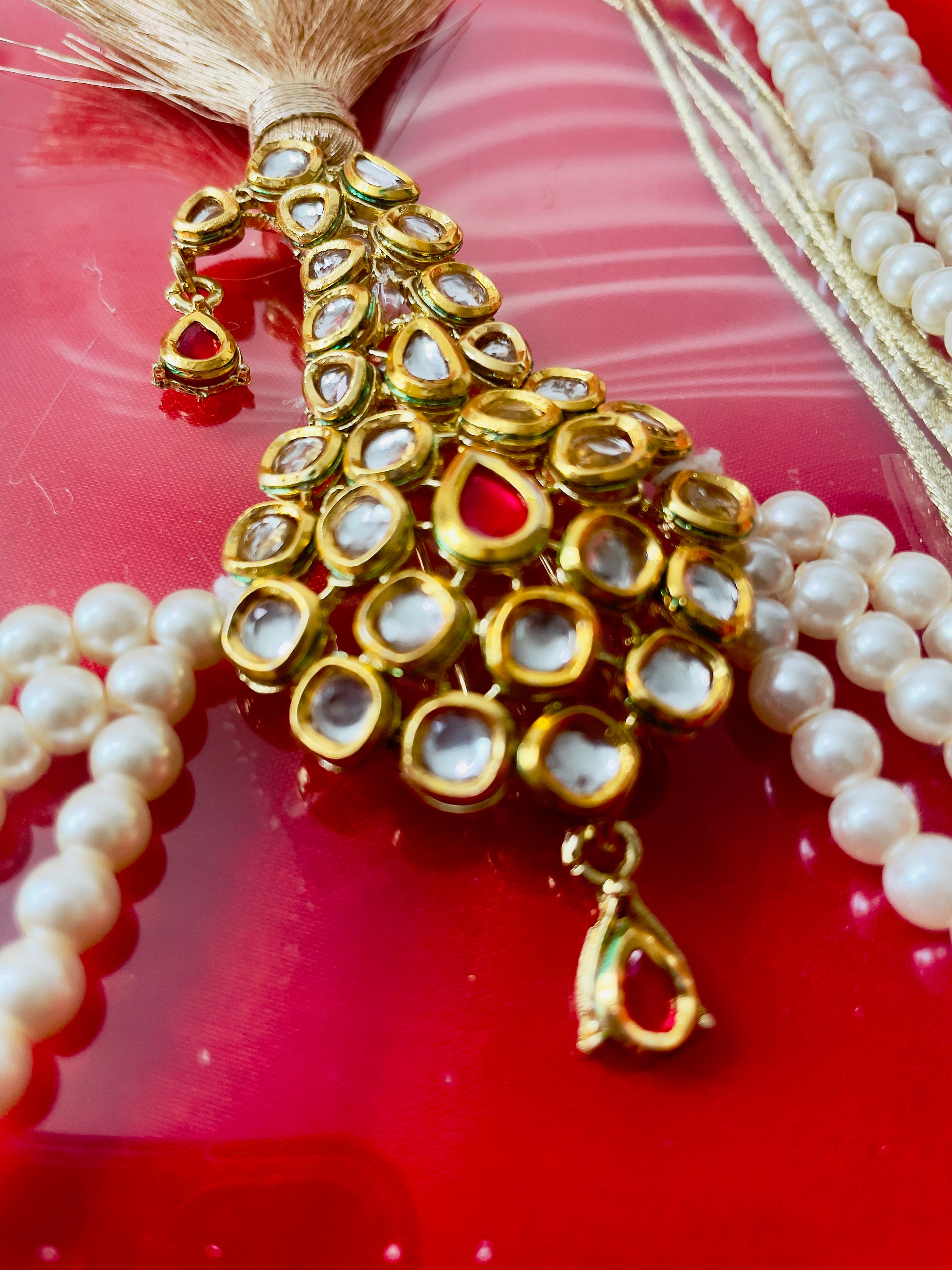 Kundan Kalgi and Mala Set Mens Kalgi Indian Headpiece Turban Sehra ...