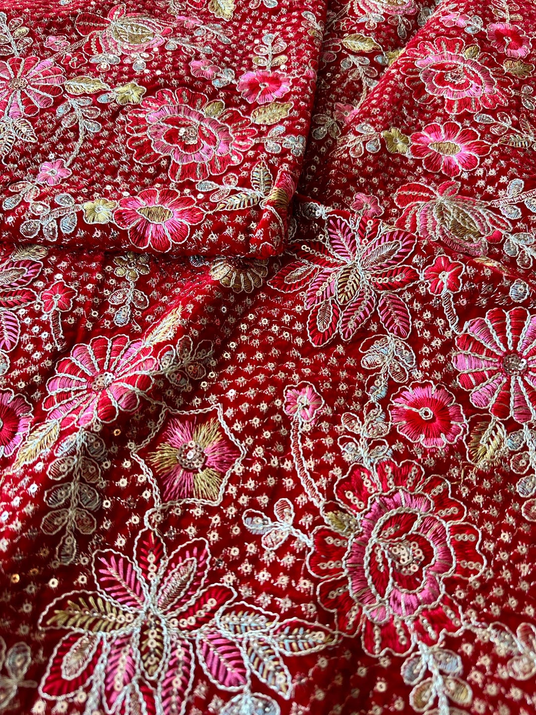 Red & Gold Thread Work Lap Potli Set: Shagun Ceremony, Set of 2 - Etsy