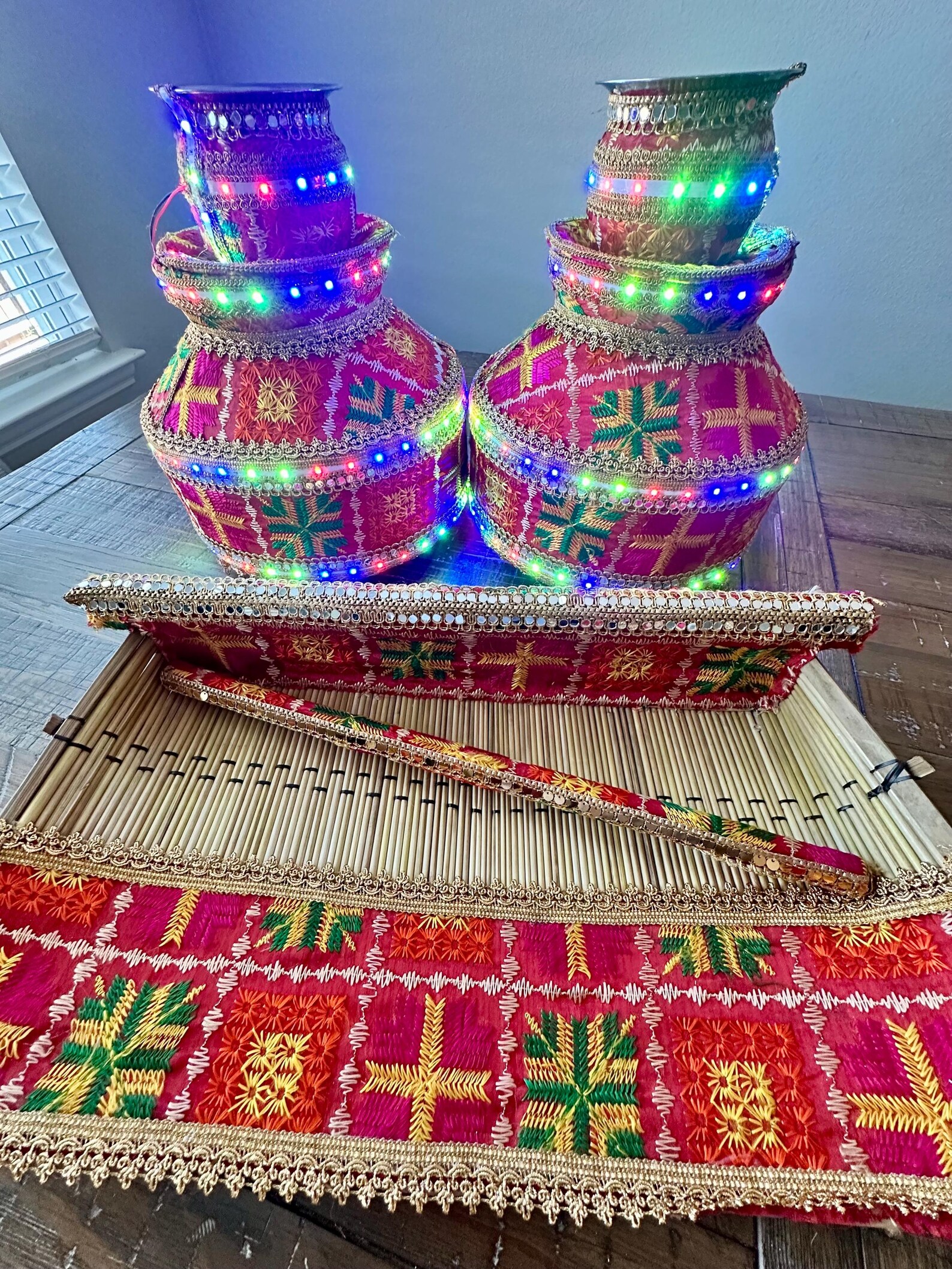 Phulkari Jaggo Set A With LED Lights/jaggo Night/sangeet Accessories ...
