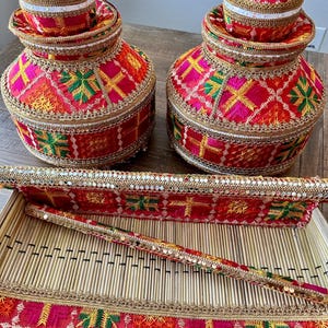 Phulkari Jaggo Set A With LED Lights/jaggo Night/sangeet Accessories ...