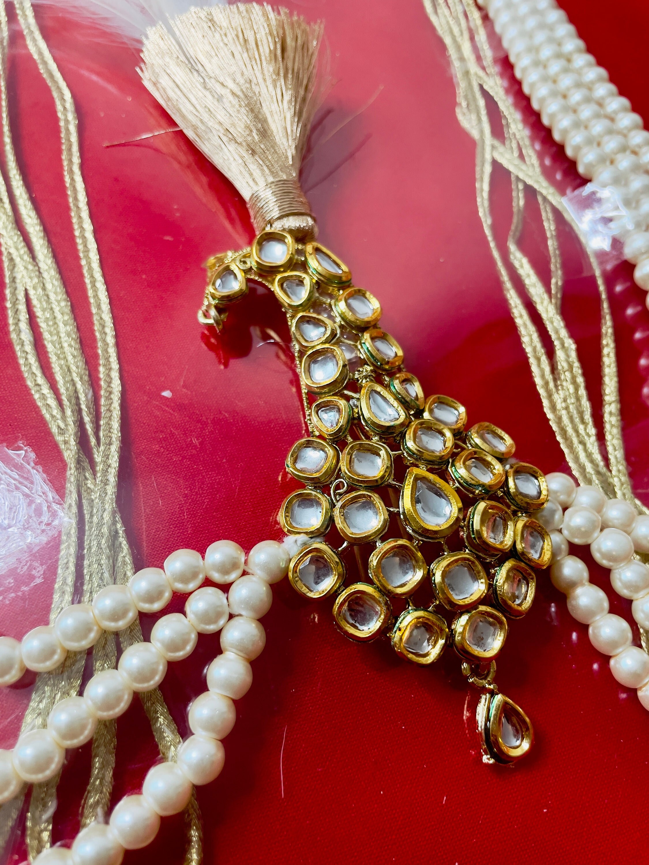 Kundan Kalgi and Mala Set Mens Kalgi Indian Headpiece Turban Sehra ...