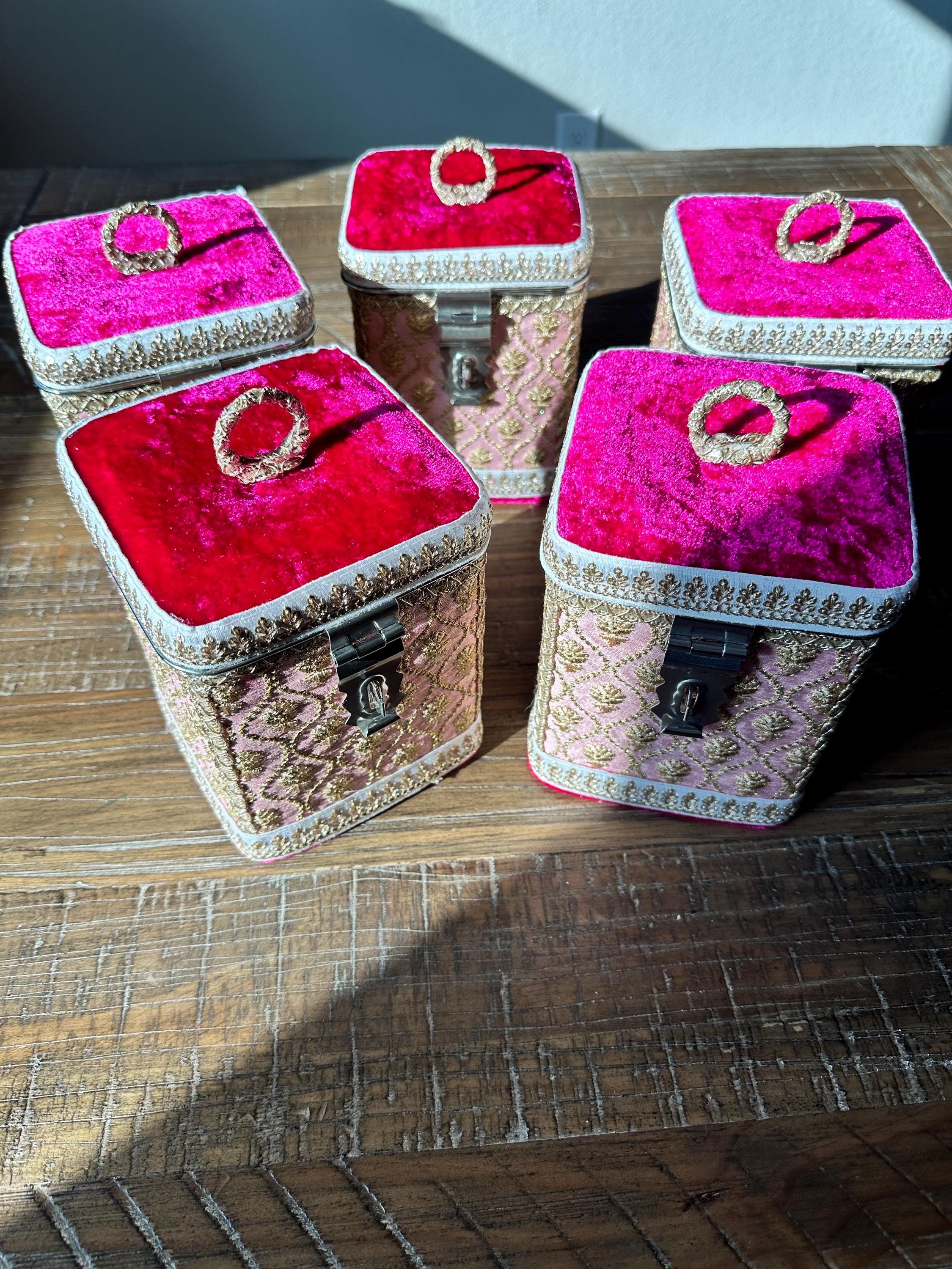 Embroidered Steel Bhaaji Box: Desi Wedding Snack & Gift Storage - Etsy