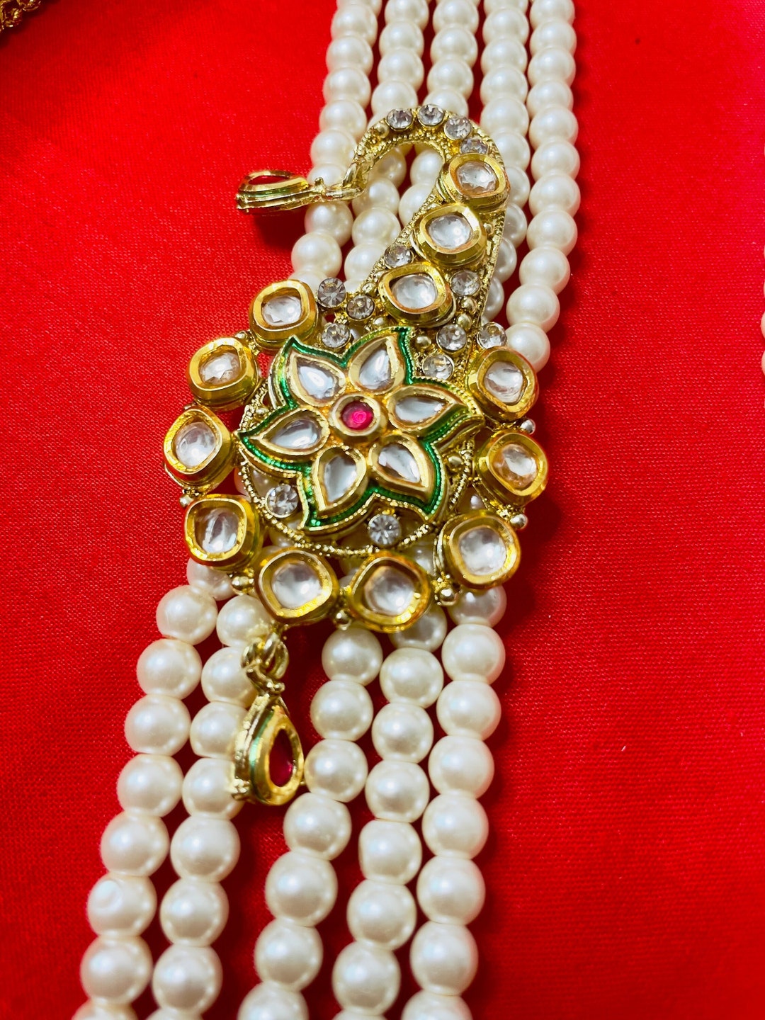 Kundan Kalgi and Mala Set Mens Kalgi Indian Headpiece Turban Sehra ...