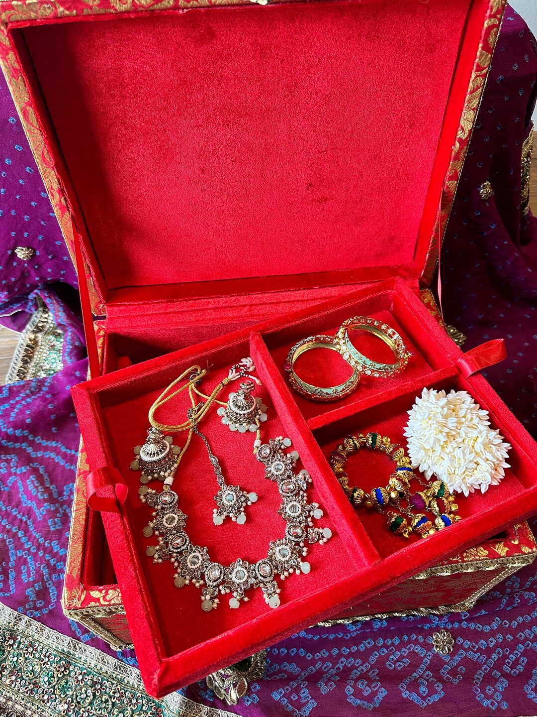 Trousseau Vanity Box Rectangle Bangles Box Choora Box Bridal Trousseau ...