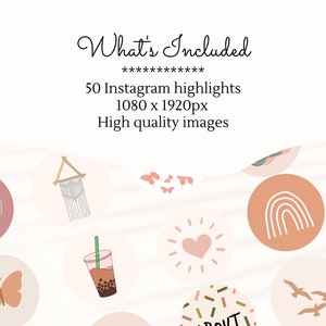 Insta Highlight Covers Boho Cute, Pastel Pink Neutral IG Story Icons ...