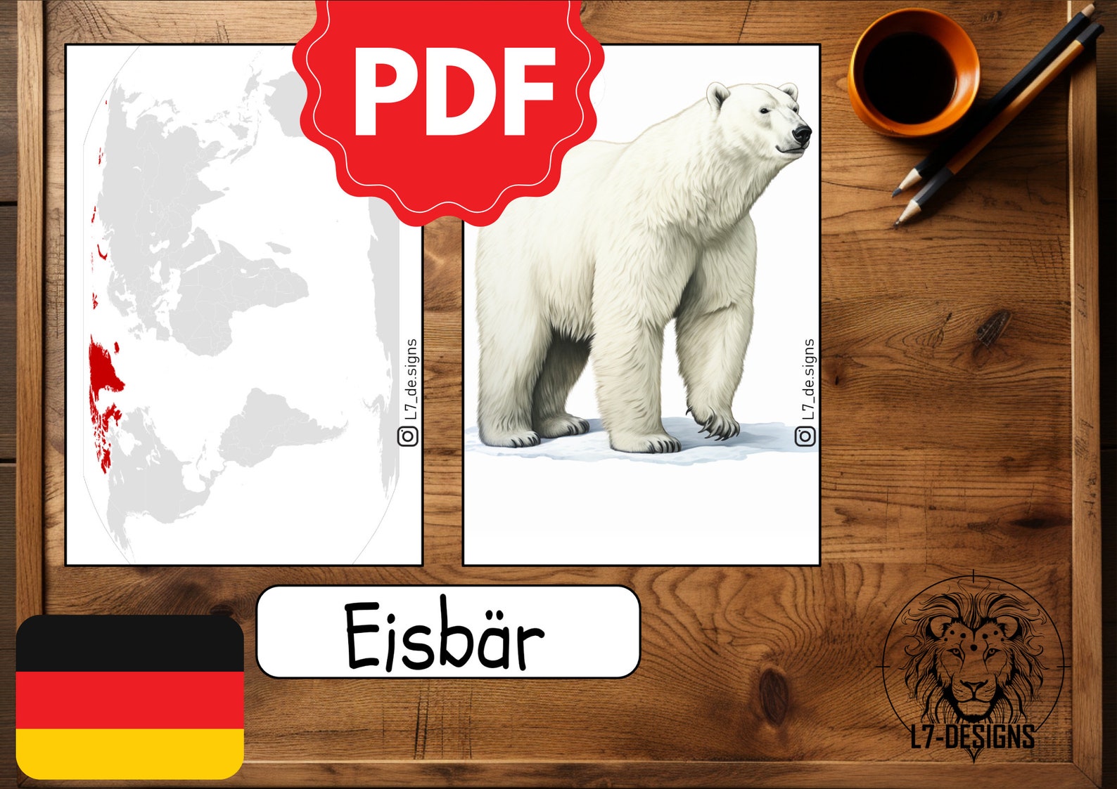 Flashcards BEARS and Their HABITATS | Montessori Cards for Independent ...