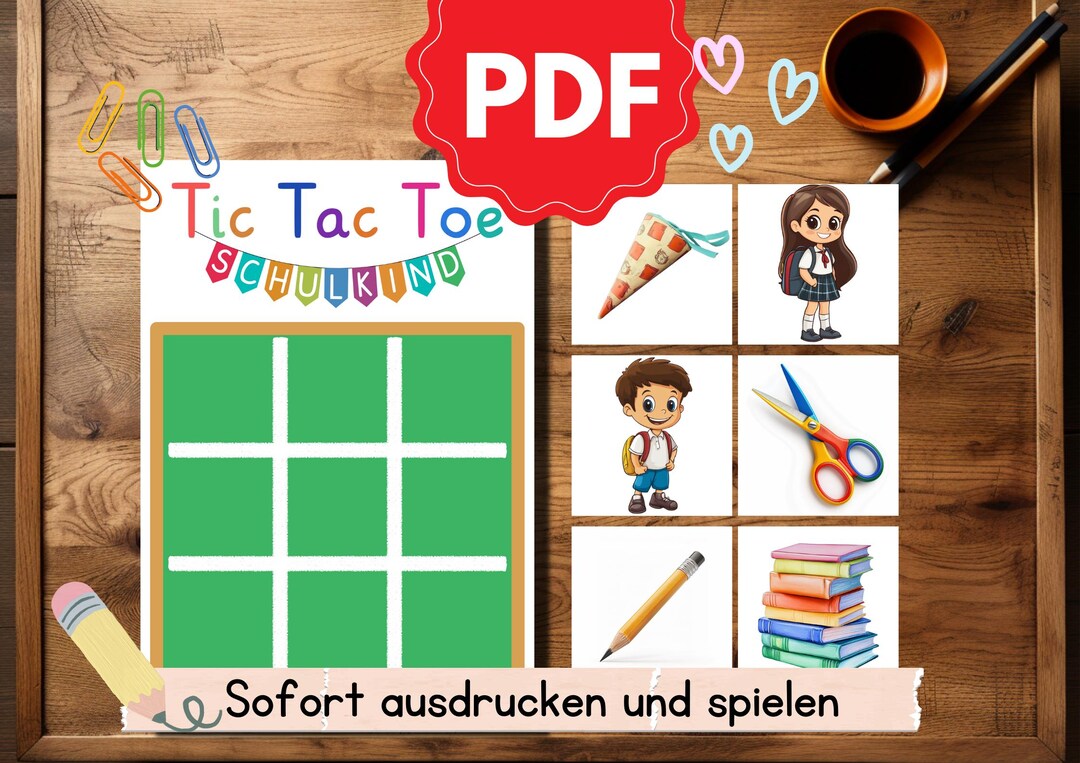 SCHOOL Tic-tac-toe Game for Children | Fun for the Whole Family ...