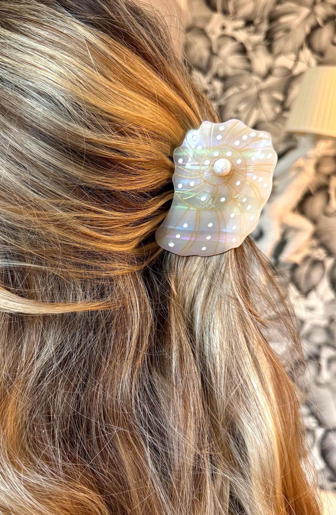 Hair Clip With Real Pearl, Clamp Clip Mother of Pearl Shell - Etsy
