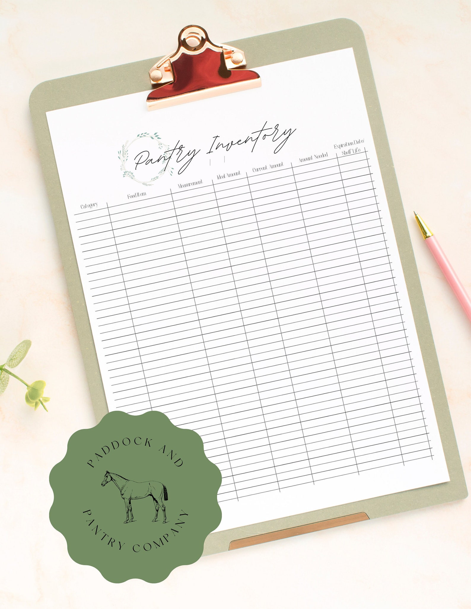 Fillable Pantry Inventory Extreme, Digital Download Pantry Inventory ...
