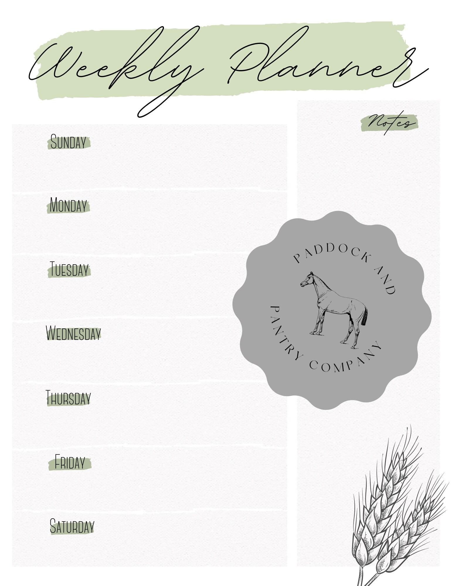 Daily and Weekly to Do List, Farmhouse Daily and Weekly Planner ...