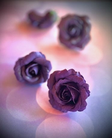 Deep Purple Sugar Gumpaste Rose - Etsy