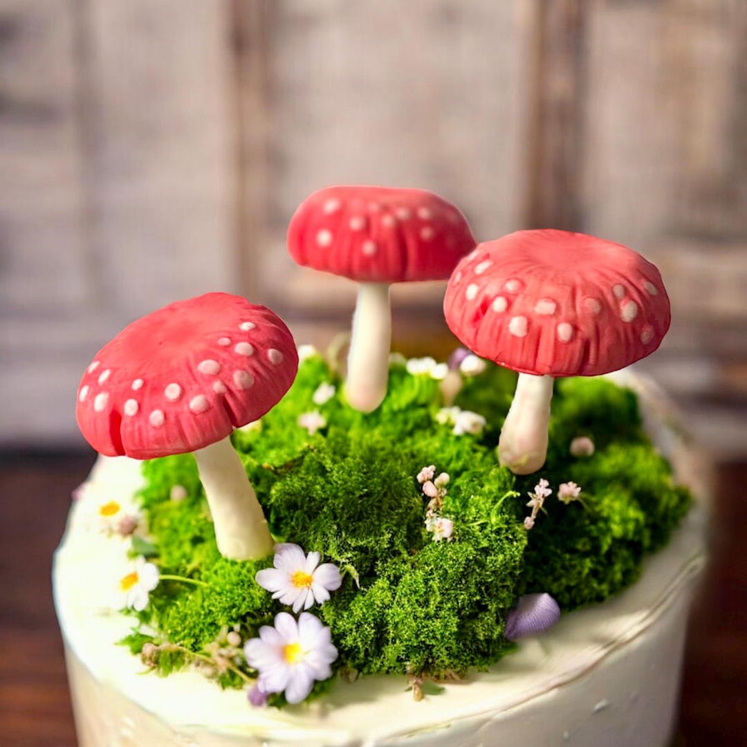 Gum Paste Amanita Mushroom Cake Topper, Woodland Cake Decor - Etsy