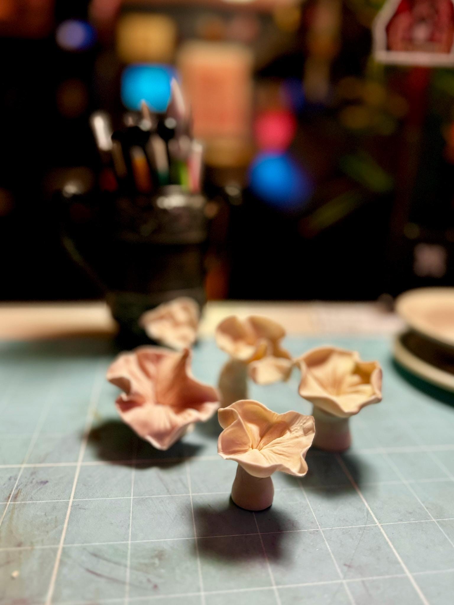 Gum Paste Cup Mushrooms, Woodland Cake Toppers, Single Mushroom Décor ...