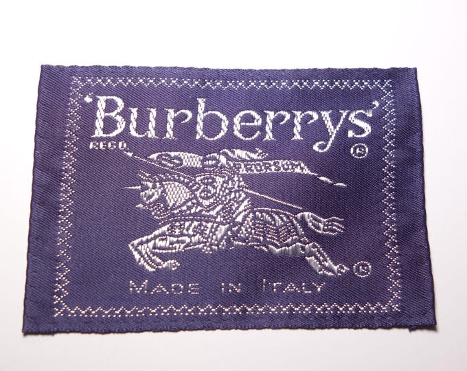 Vintage Burberrys Made in Italy Sew on Replacement Embroidered Blue ...