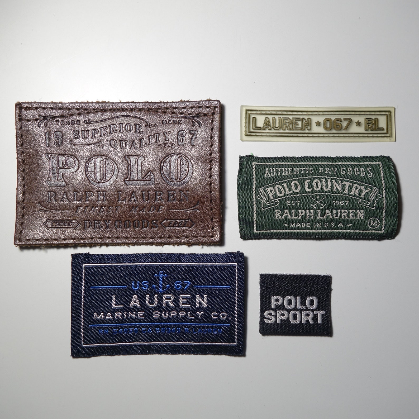 Ralph Lauren Sew on Replacement Leather Patch, Rubber Patch & Label Tag ...