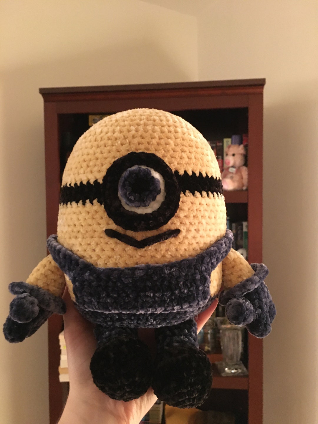 Minion Plushie, Velvet Minion, Amigurumi Minion, Yellow Cartoon Plush ...