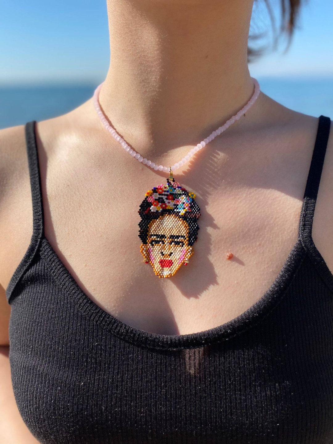 Miyuki Beads FRIDA MIYUKI Necklace, Frida Miyuki Glass Bead Necklace, Frida Free Woman Necklace ...