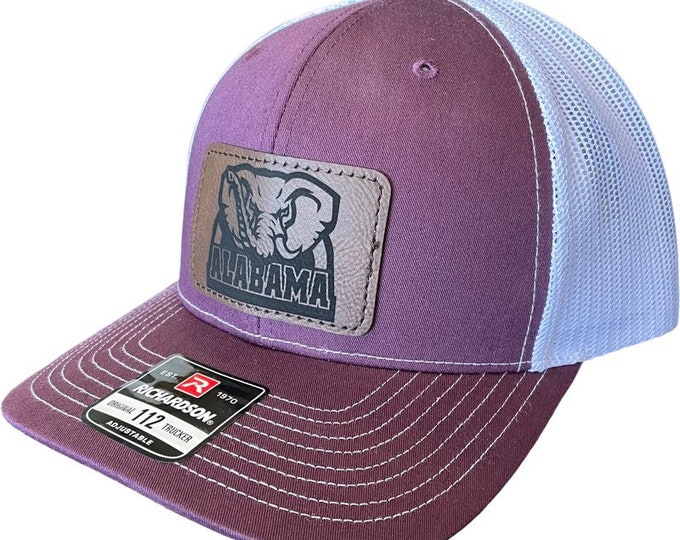 Alabama Crimson Tide Football Logo Richardson 112 Leather Patch Hat - Etsy
