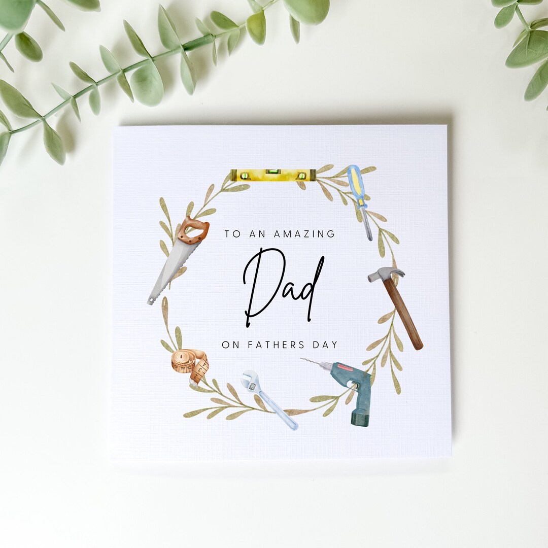 Personalised Tool Fathers Day Card, Tools Fathers Day Card, DIY Dad ...