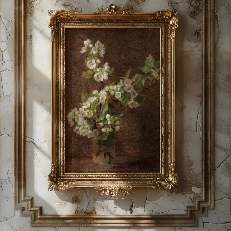 Vintage Apple Blossoms Printable - Classic Cottagecore Botanical Art ...