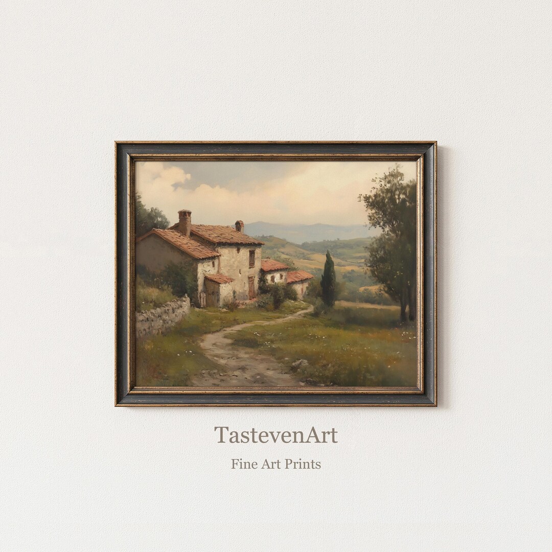Rustic Stone Farmhouse With Dirt Lane - Classic 19th-century Painting ...