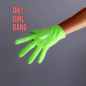 Neon Green Opera Leather Gloves, Elbow Length 100cm, 70cm, 40cm, Raves ...