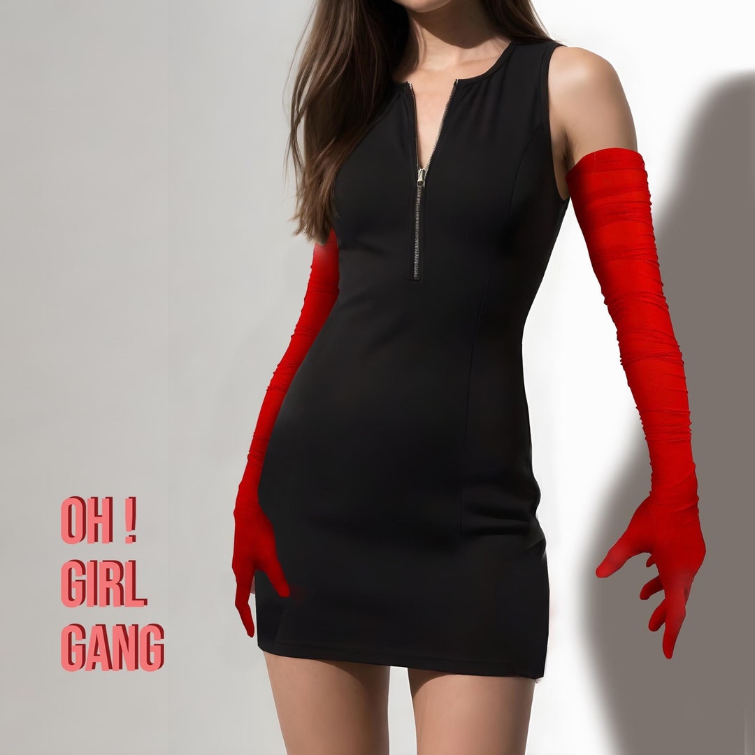 Red Tulle Opera Gloves: Touch Screen Costume Gloves (7 Colors Available ...
