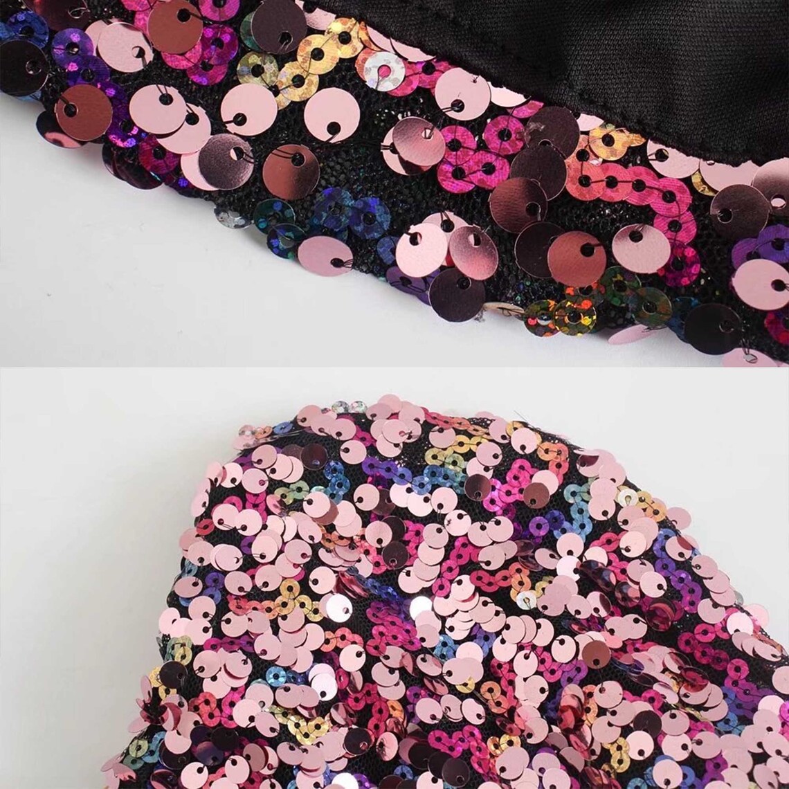 Multi-color Sequin Crop Top Corset Pink Sequin Elastic - Etsy