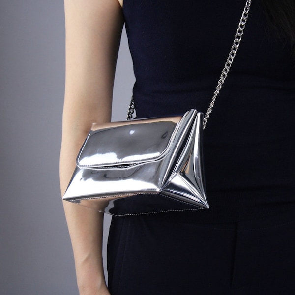Silver Clutch Bag - Etsy