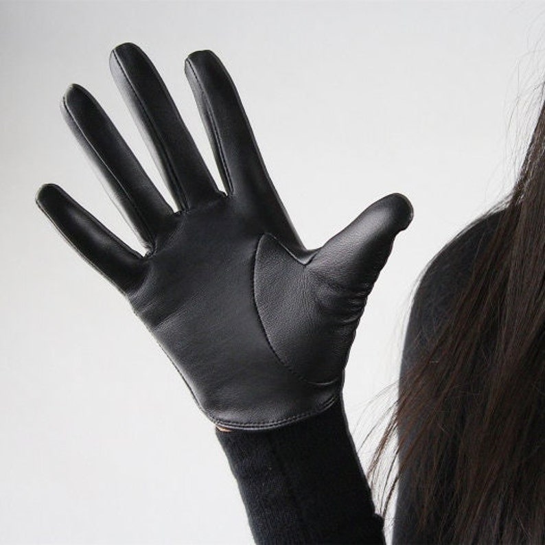 Ultrashort Genuine Leather Half Palm Gloves brown Winter - Etsy