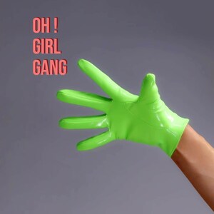 Neon Green Opera Leather Gloves, Elbow Length 100cm, 70cm, 40cm, Raves ...