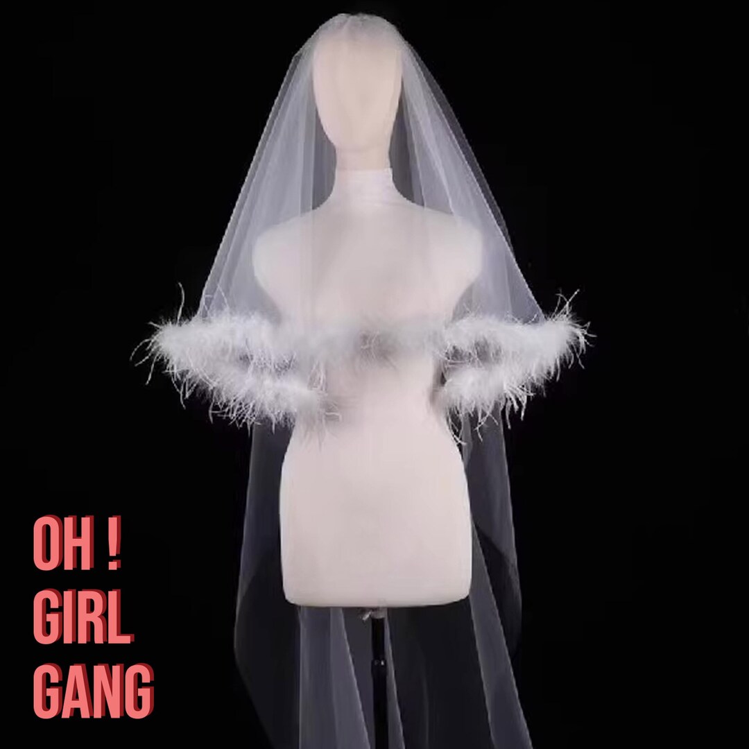 Boho Feather Wedding Veil: Long Tulle Bridal Veil, Floor Length, More ...