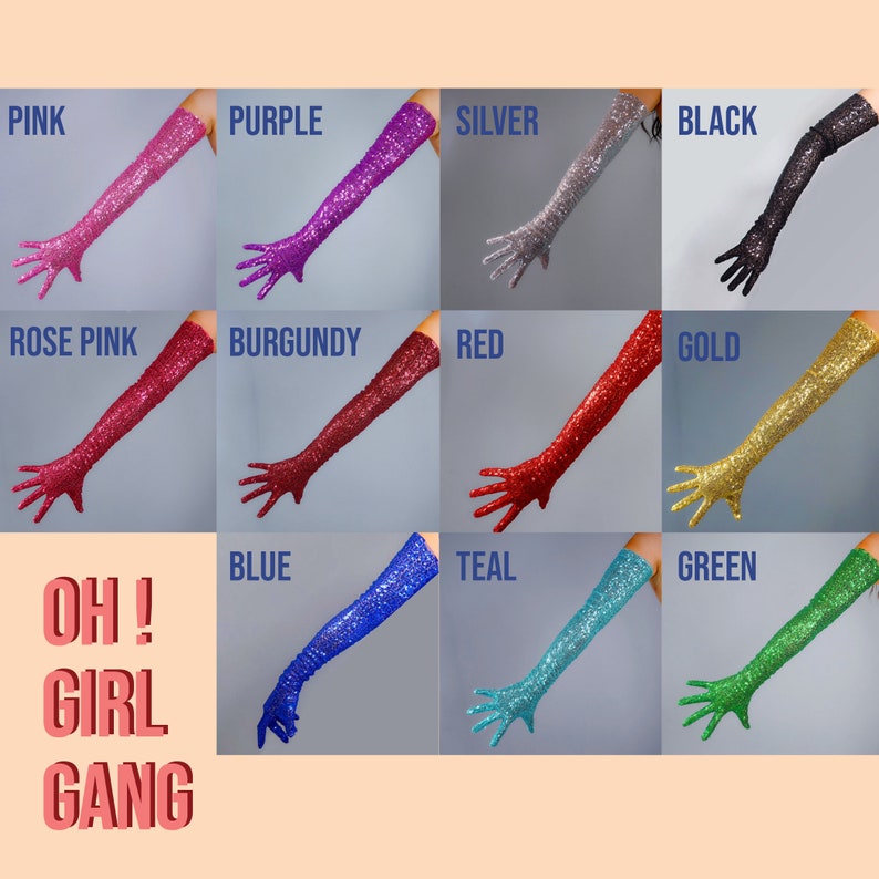 Burgundy Sequin Bling Bling Gloves Sequin Shiny Opera Gloves - Etsy