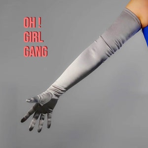 Lavender Silk Satin Opera Gloves, Shiny Satin 70cm Long Gloves, Flapper ...