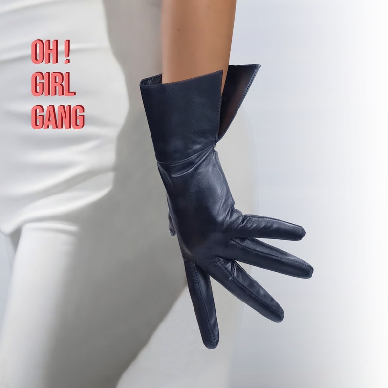 Black Genuine Leather Gloves: Touchscreen - Half-finger / Full Finger ...