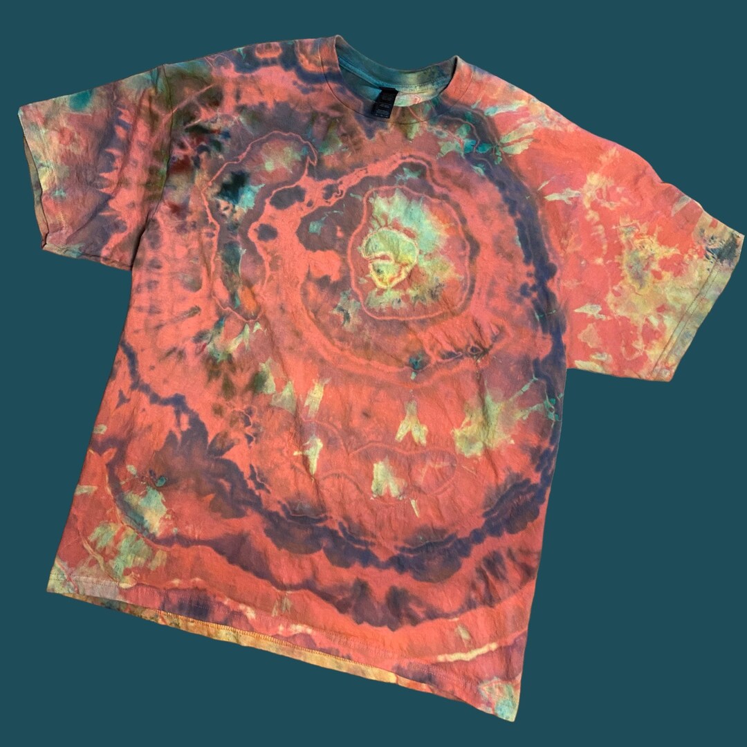 Ready to Ship Reverse Ice Dye Tie Dye Salmon Festival Xlarge Hippie ...