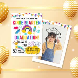 Kindergarten Graduation Party Invitation Class of 2024 | Preschool ...